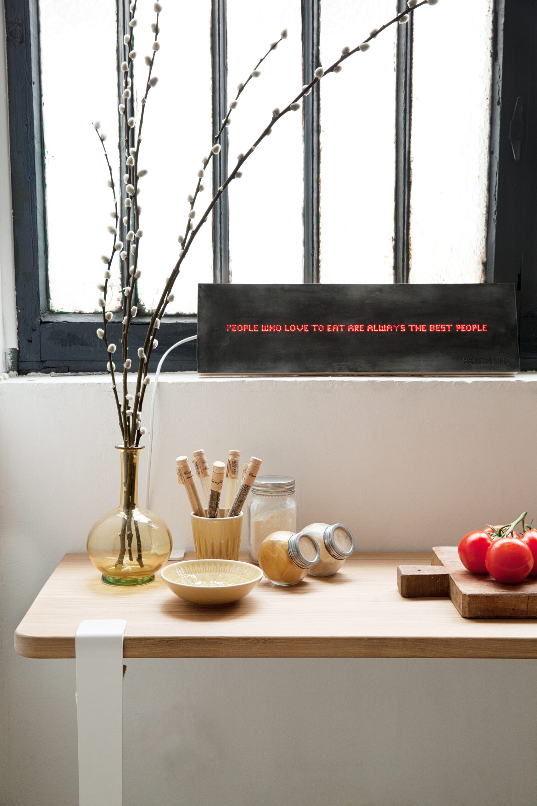 Table leg 90cm for kitchen counter in steel