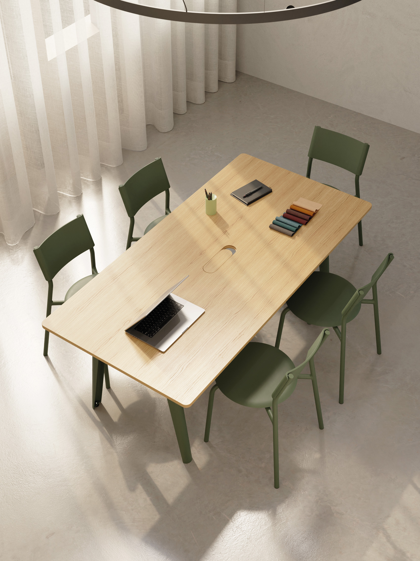 NEW MODERN meeting table in white plywood