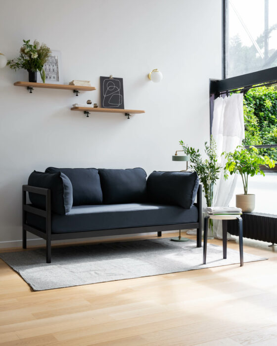 2-seater EASY sofa in recycled fabric, comfortable and timeless