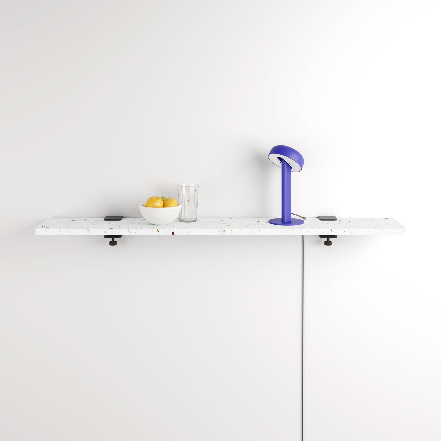 Wall shelf in white Venezia recycled plastic