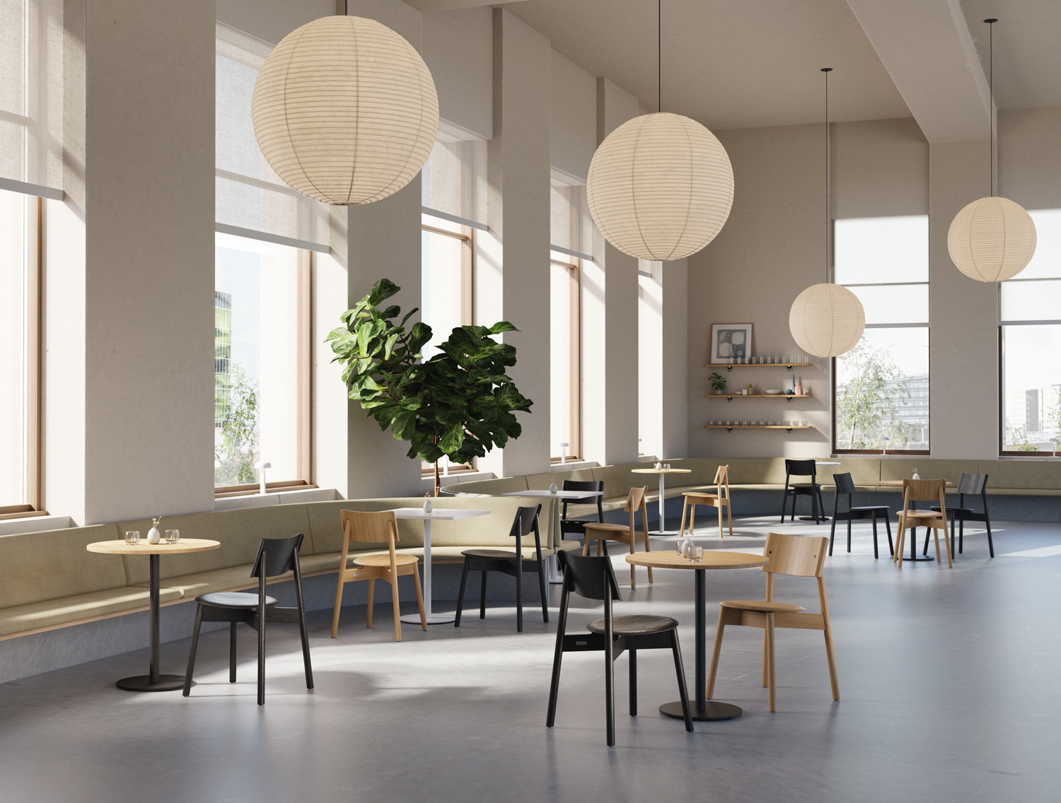 MOKA coffee table in solid oak, round or square