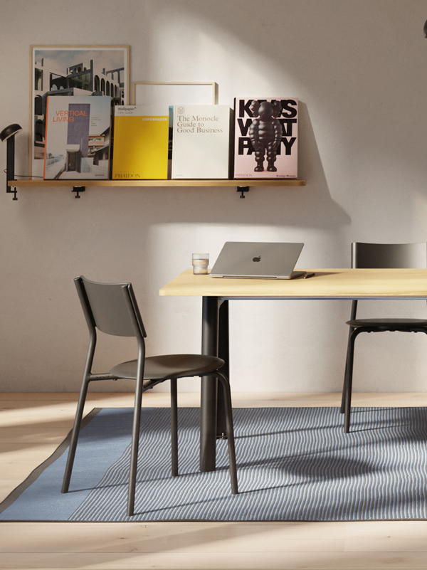 Wall desk in eco-certified wood, ideal for small spaces