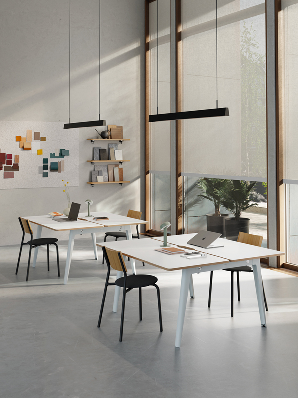 Wall desk in eco-certified wood, ideal for small spaces