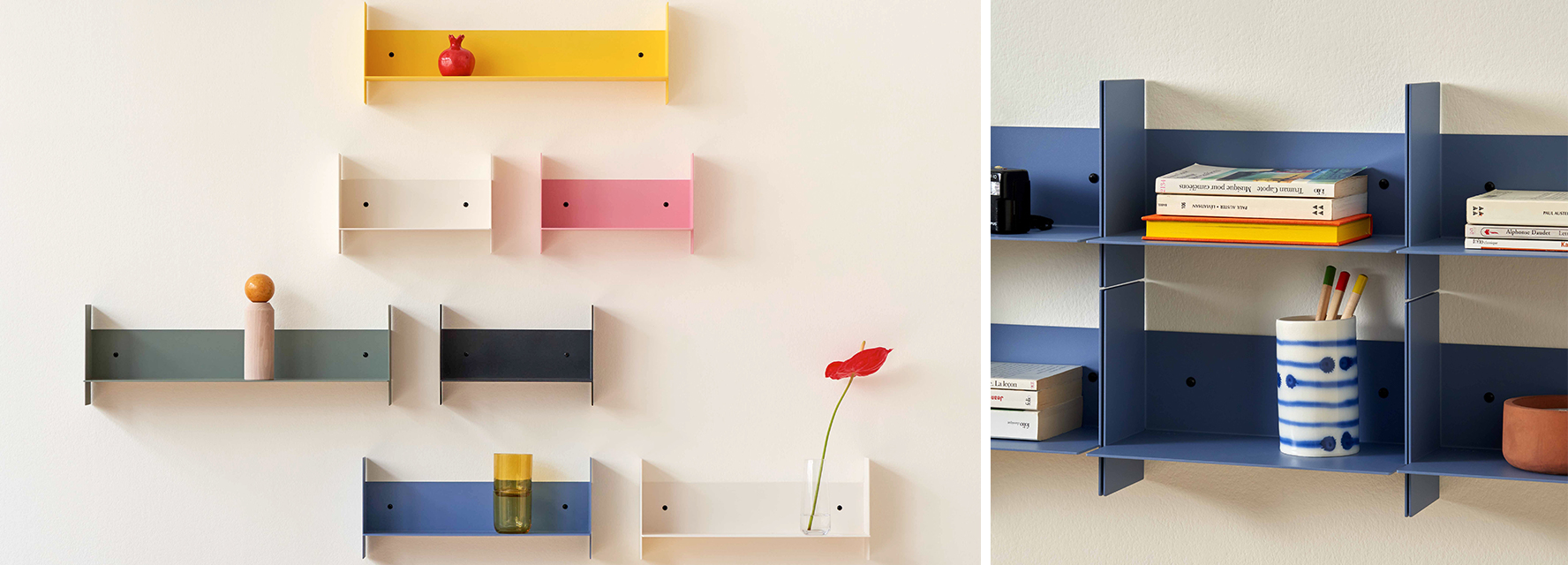 Designer wall units, steel hooks, durable furniture - TIPTOE